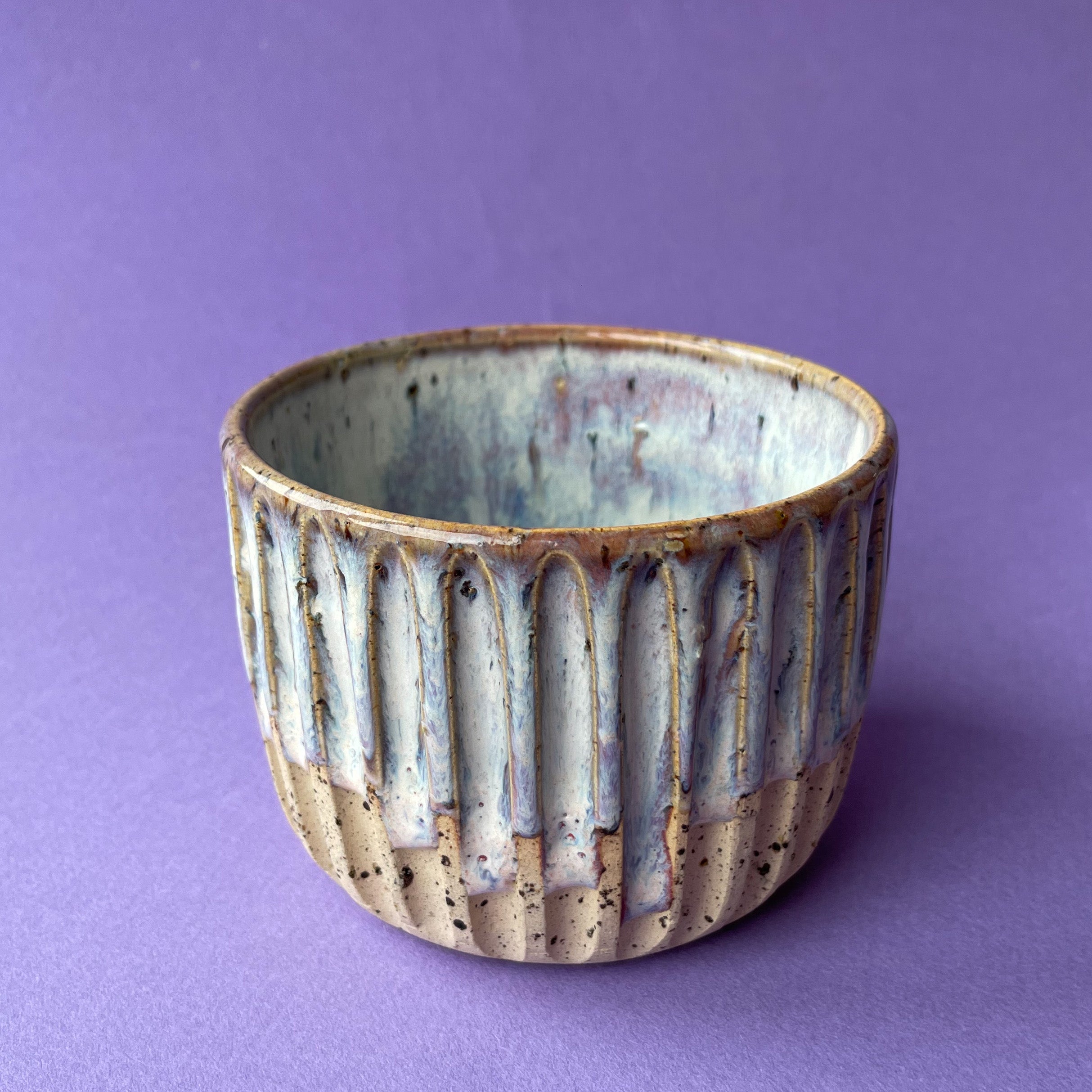 Carved Coffee Cup — Cosmic Dawn – Clayful Copenhagen